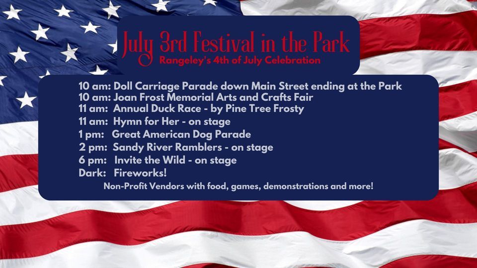 July 3rd Festival in the Park | Rangeley Lakes Chamber of Commerce ...