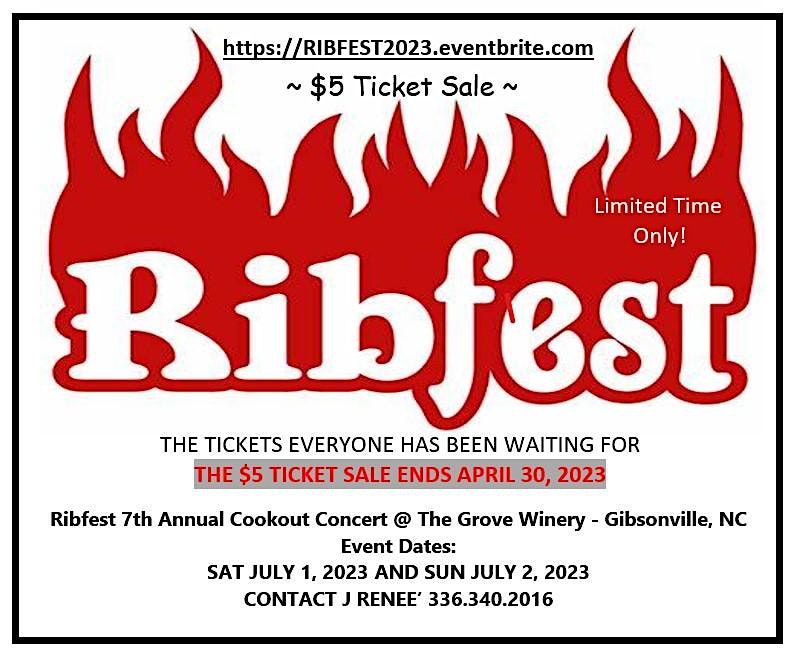 Early Bird RIBFEST 7th Annual Friends and Family 2day Cookout/Concert ...