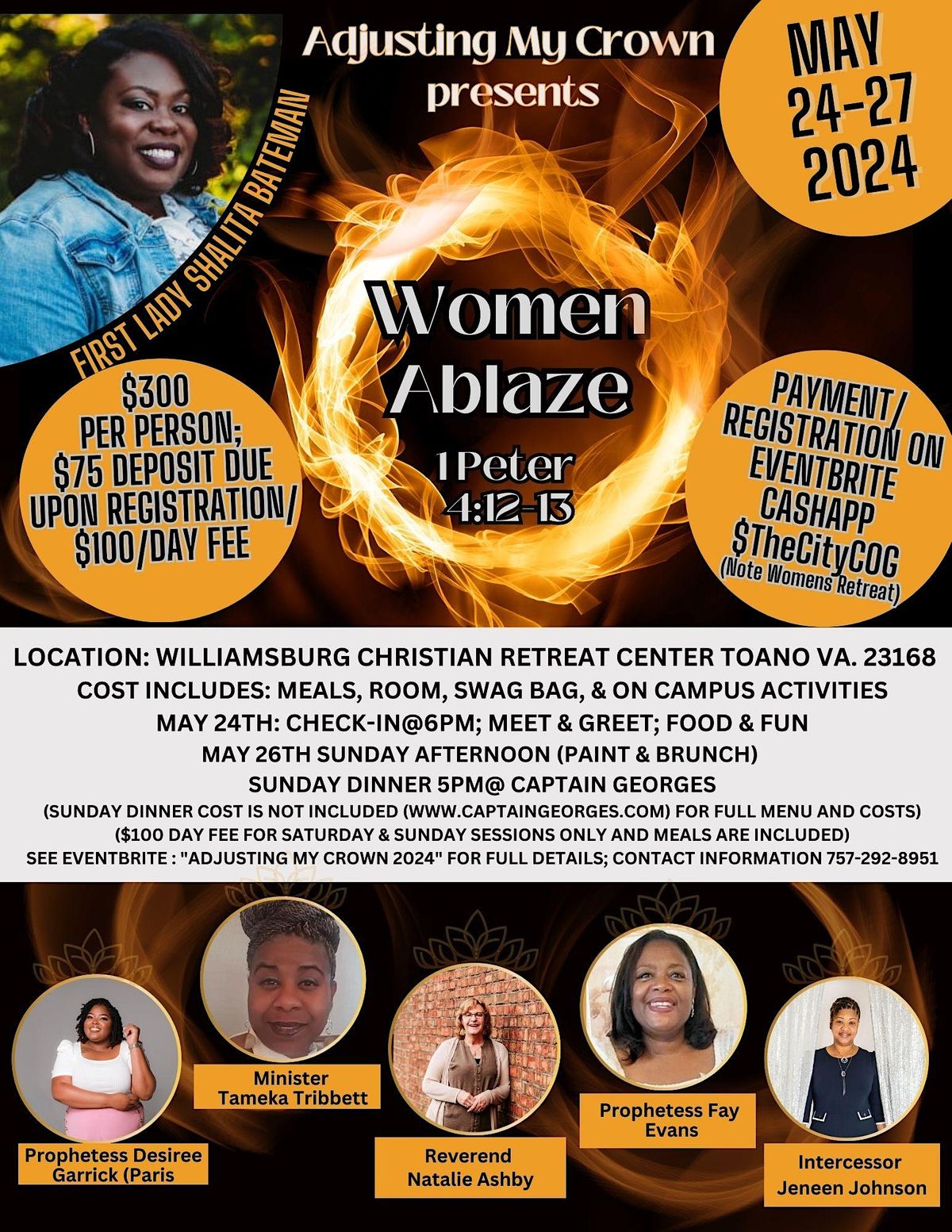 Adjusting My Crown Womens Retreat 2024 "Woman Ablaze" | Williamsburg ...