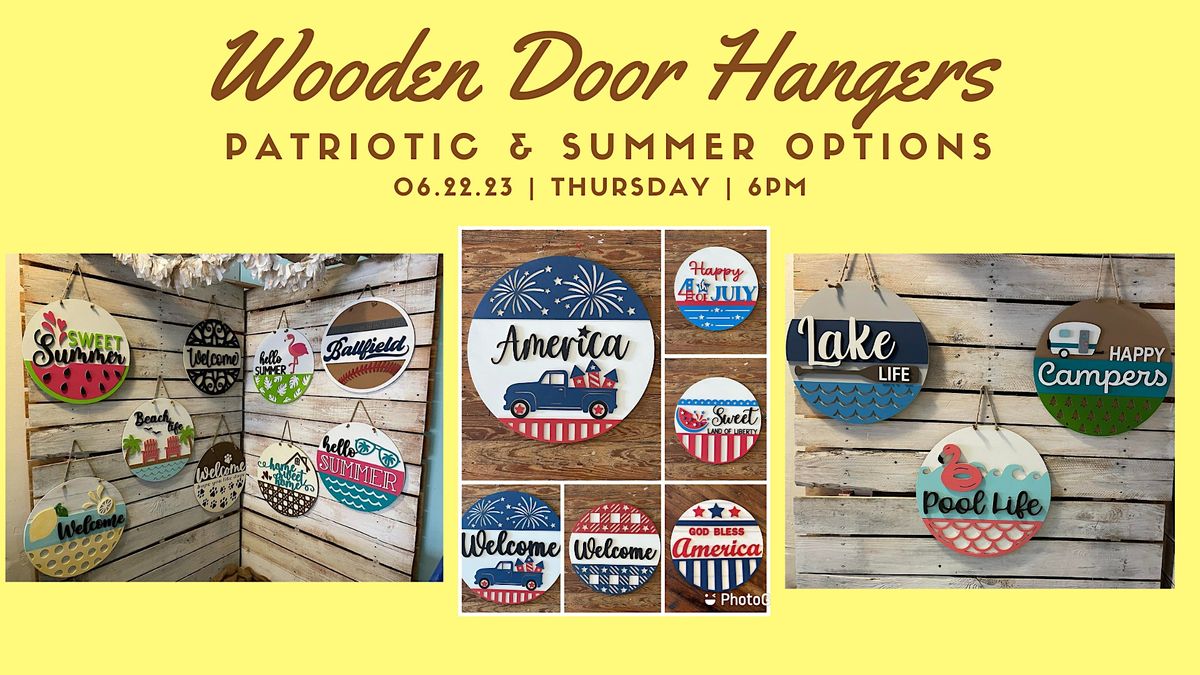 Wooden Door Hangers Including Patriotic | Create in Us Art Studio ...