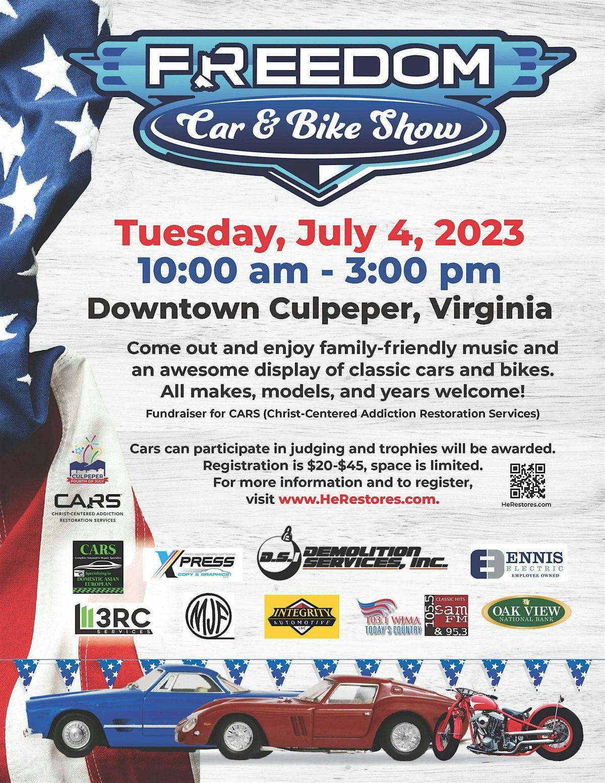 FREEDOM Car & Bike Show 2025 | East Davis Street, Culpeper, VA | July 4 ...
